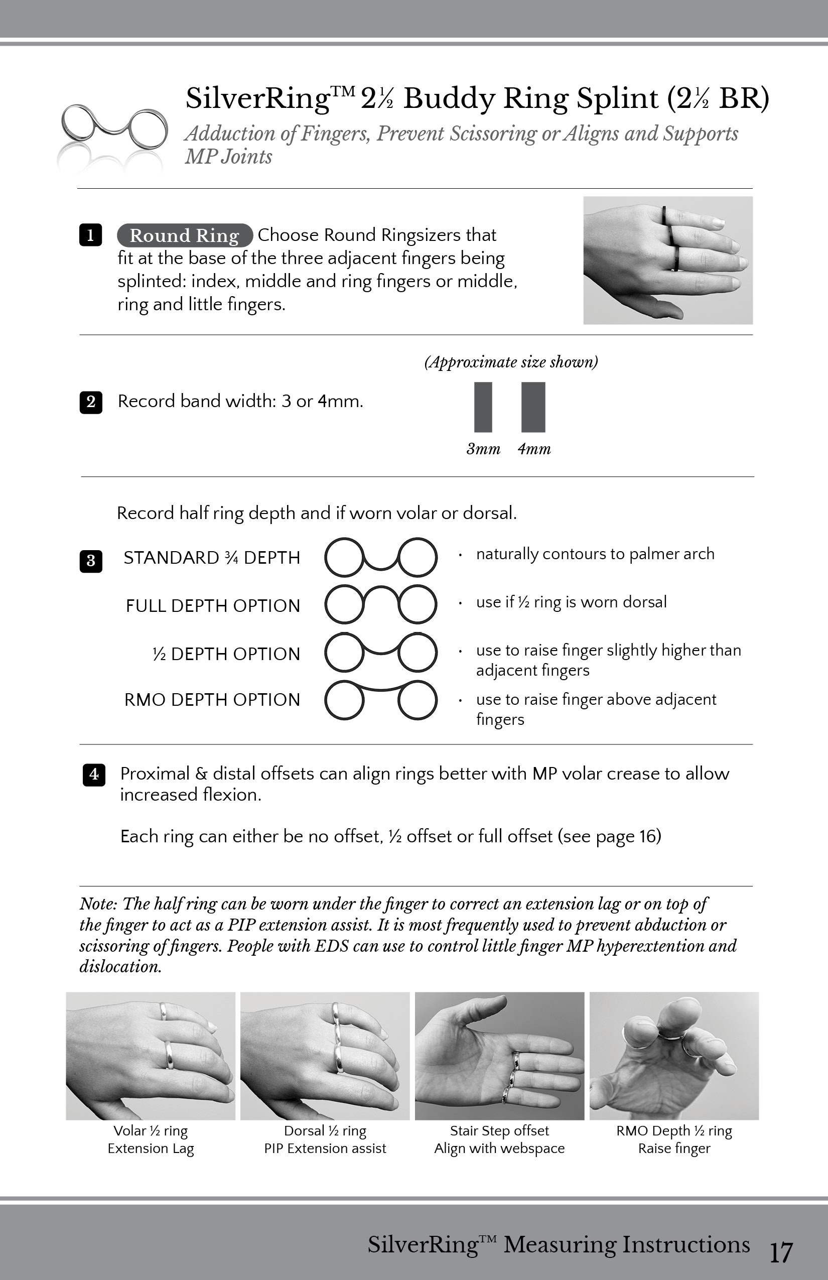 Measuring Instructions - Silver Ring Splint
